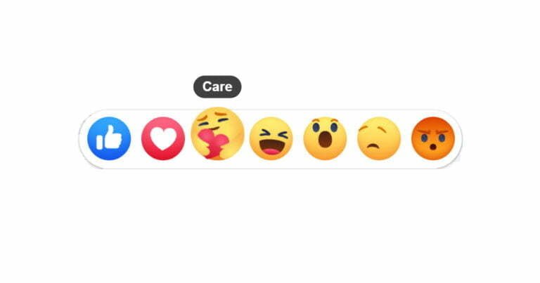Facebook care emoji reaction